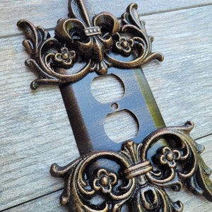 Metal Outlet Cover Fleur De Lis Plate - PICK YOUR COLOR - Original ...