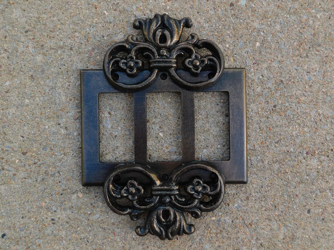 Triple Rocker Switch Plate | PICK YOIUR COLOR | Three Gang Rocker Cover ...