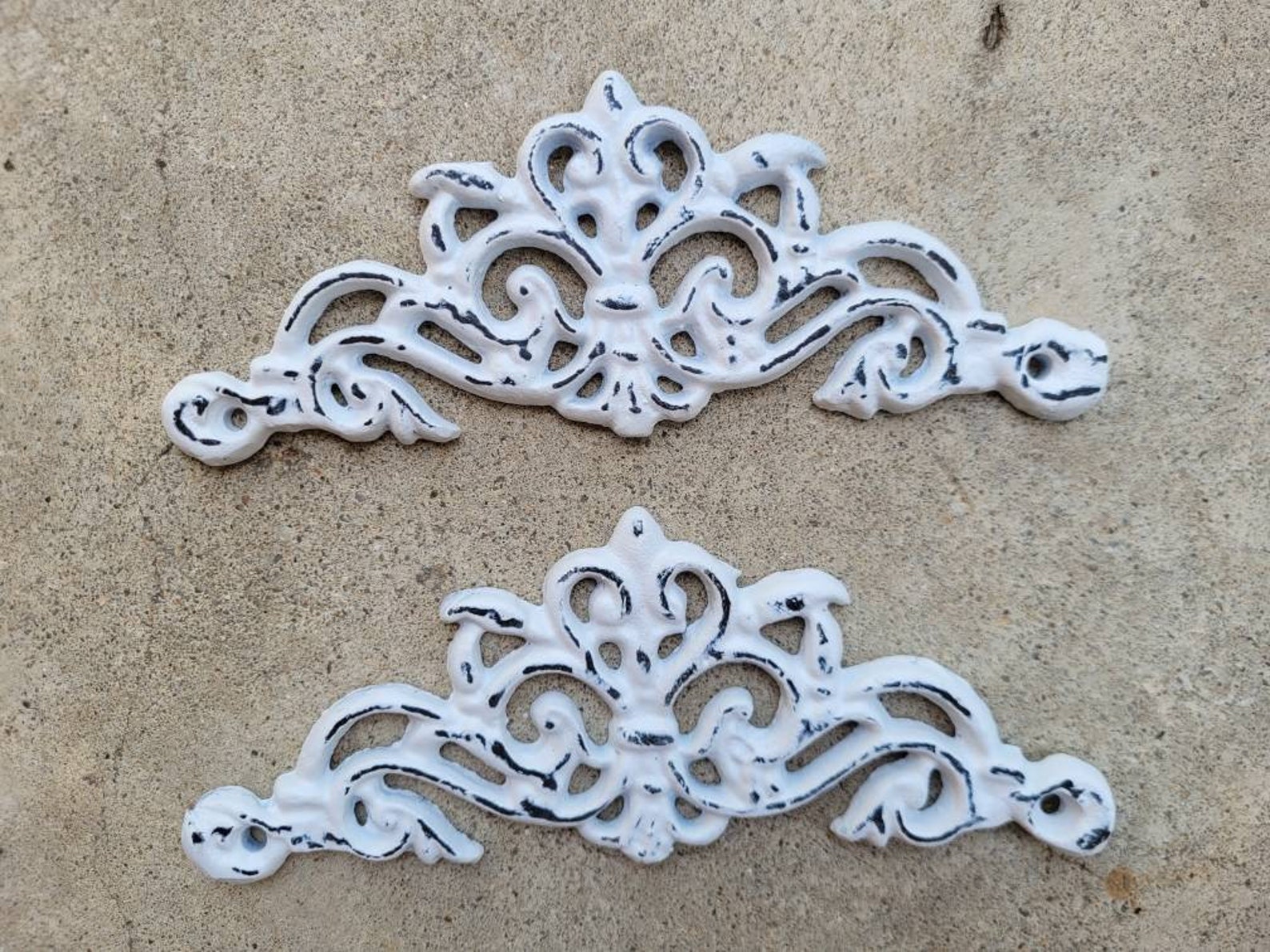 TWO Cast Iron Scroll Toppers PICK Your COLOR Cabinet - Etsy