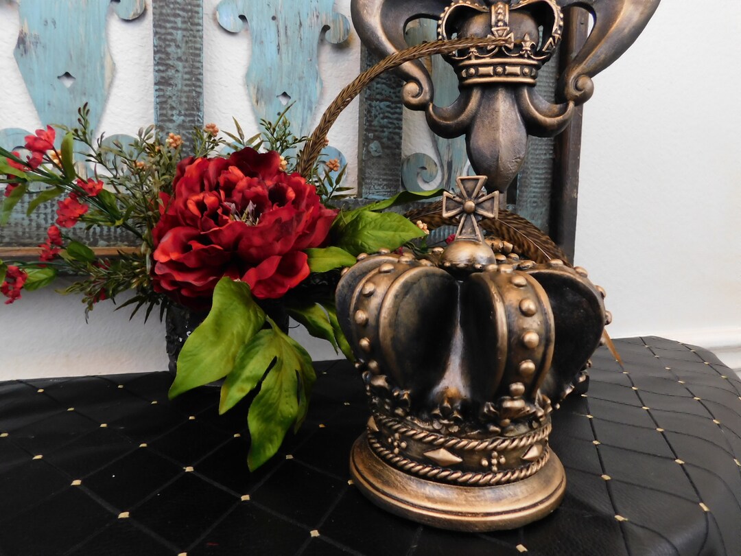 Gold Royal Crown With Cross Top, Finial, Table Top Decor, PICK YOUR ...