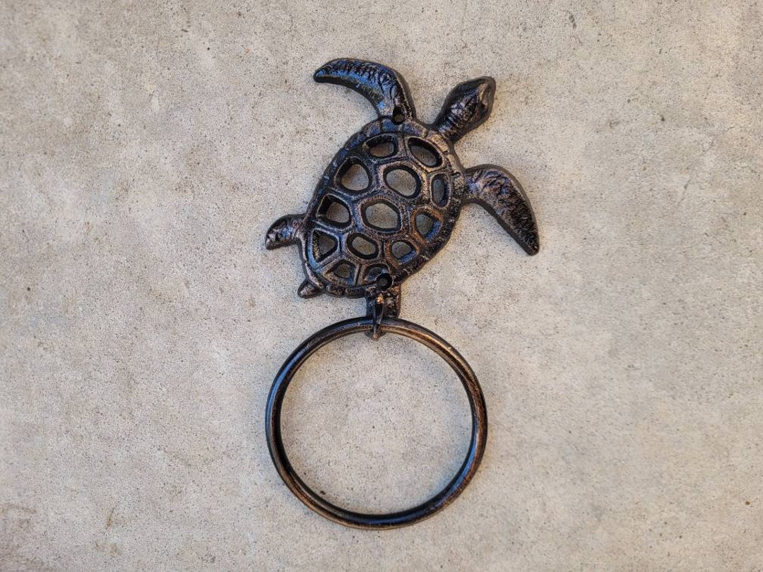 Sea Turtle Towel Ring, Bathroom Towel Hanger, Nature, Wall Hook, Beach ...