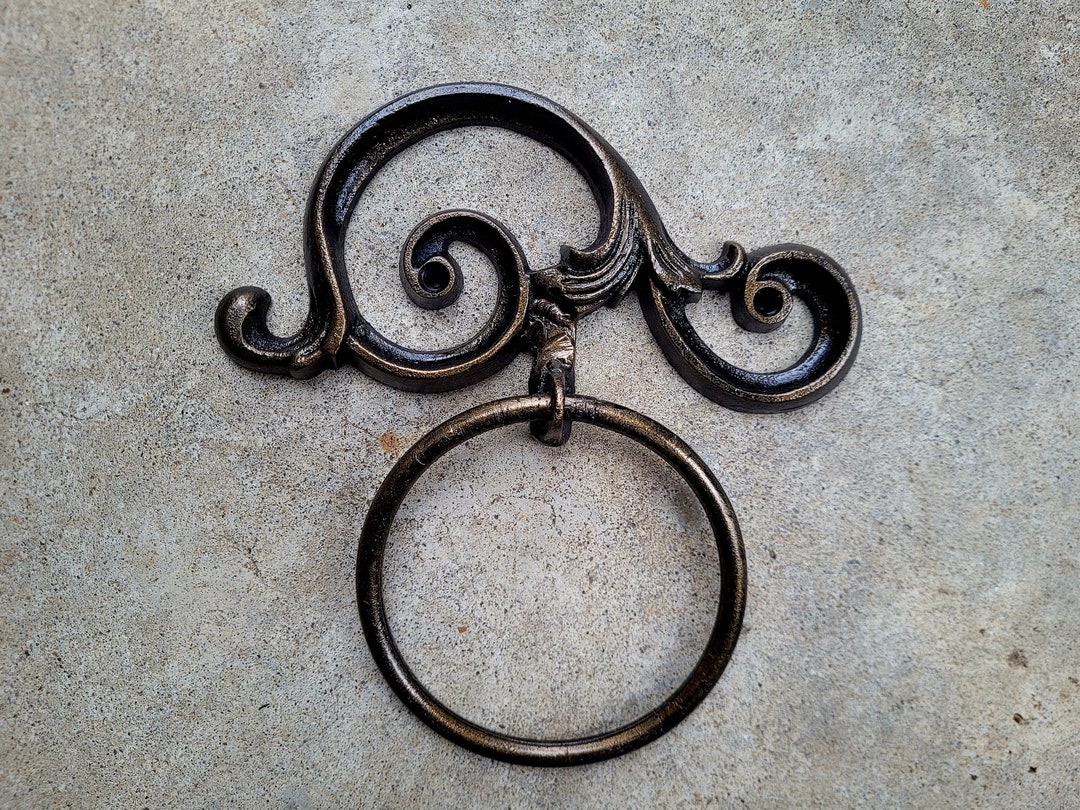 Ornate Scroll Towel Ring | PICK YOUR COLOR | Towel Hook | Towel Hanger ...