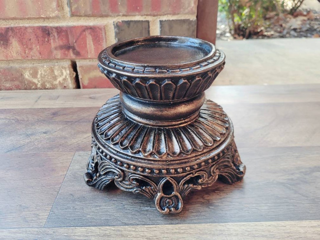 Round Candle Base, PICK YOUR COLOR, Pillar Candleholder, Tuscan Decor ...