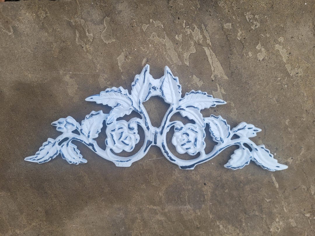 Iron Over Door Topper Rose Pediment | PICK YOUR COLOR | Metal Old World ...