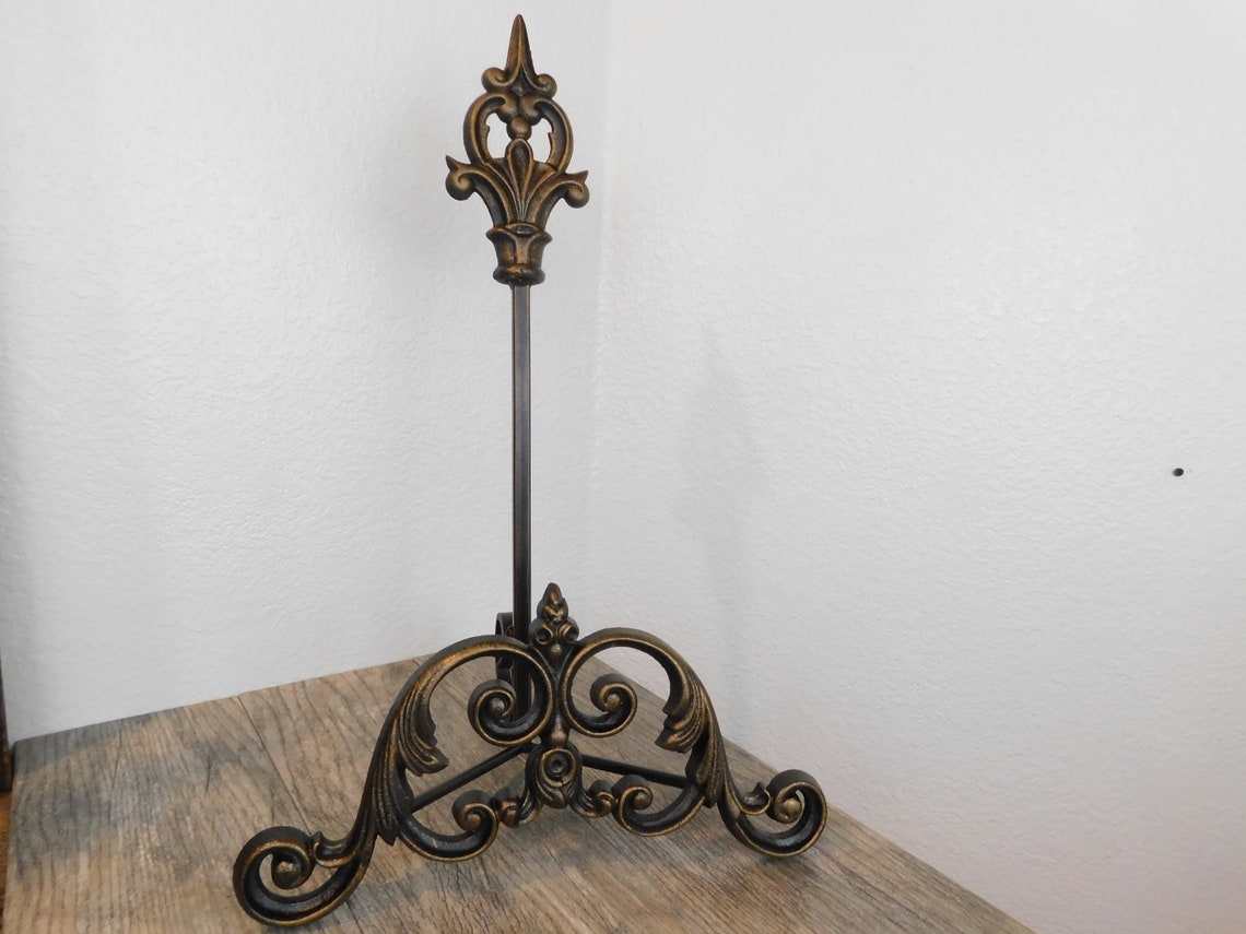 Heavy Fancy Iron Scroll Easel PICK YOUR COLOR Fleur De Lis - Etsy