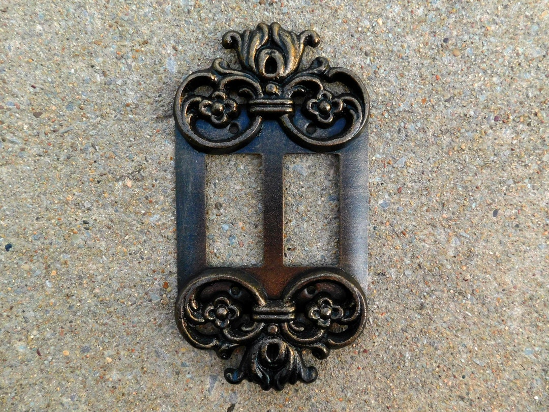 Ornate 2 Rocker Switch Plate Cover, PICK Your COLOR, Metal Wall Decor ...