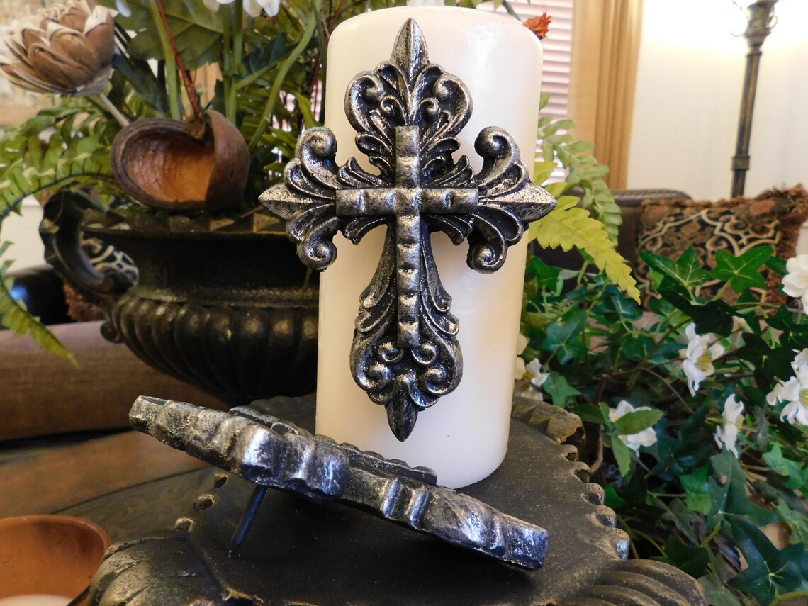 Set of 2 Candle Pins PICK Your COLOR Cross Candle Pins | Etsy