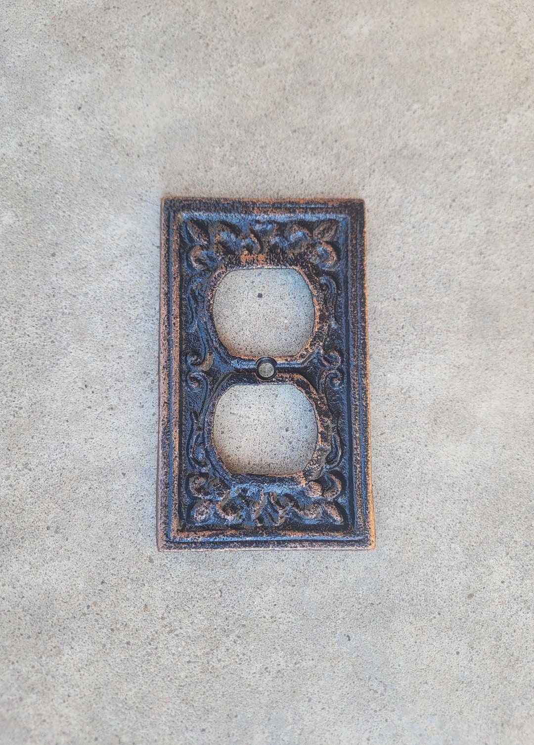 Metal Outlet Plate Cover | PICK YOUR COLOR | Cast Iron Switchplate ...