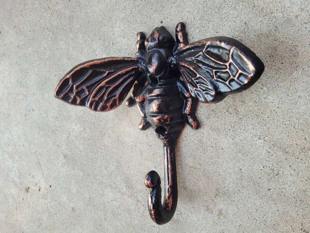 Cast Iron Bee Medallion Wall Hook - PICK YOUR COLOR - Queen Bee Coat ...