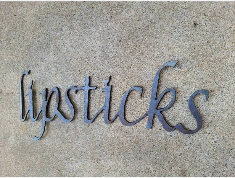 LIPSTICKS Metal Wall Art Word Quote | PICK Your COLOR | Craft Supplies ...