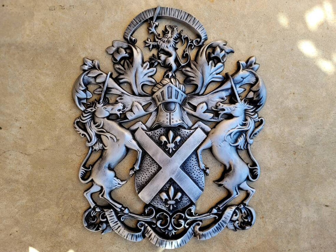 Coat Of Arms Wall Plaque Family Crest Design Heraldry PICK YOUR COLOR