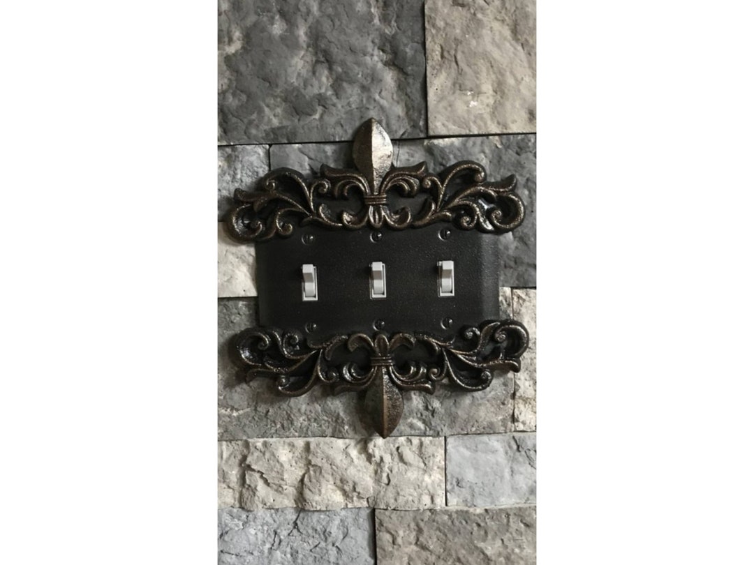 Metal, Triple Light Switch Plate - Three Gang Light Switch Cover ...