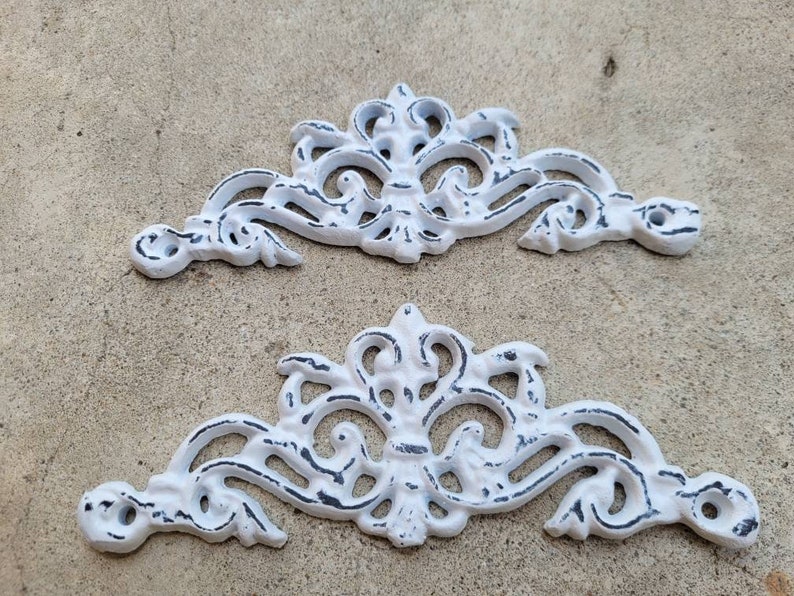 TWO Cast Iron Scroll Toppers PICK Your COLOR Cabinet - Etsy