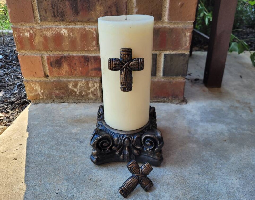TWO Cross Candle Pins | PICK Your COLOR | Tuscan Decor | Crosses for ...