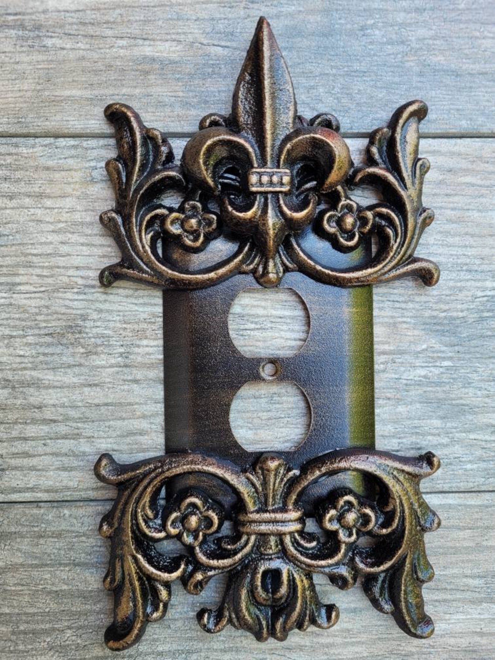 Metal, Outlet Cover Fleur De Lis Plate - PICK YOUR COLOR - Outlet Cover ...