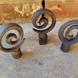 THREE Contemporary Modern Swirl Spear Finials Trio | Fence Decor | PICK ...