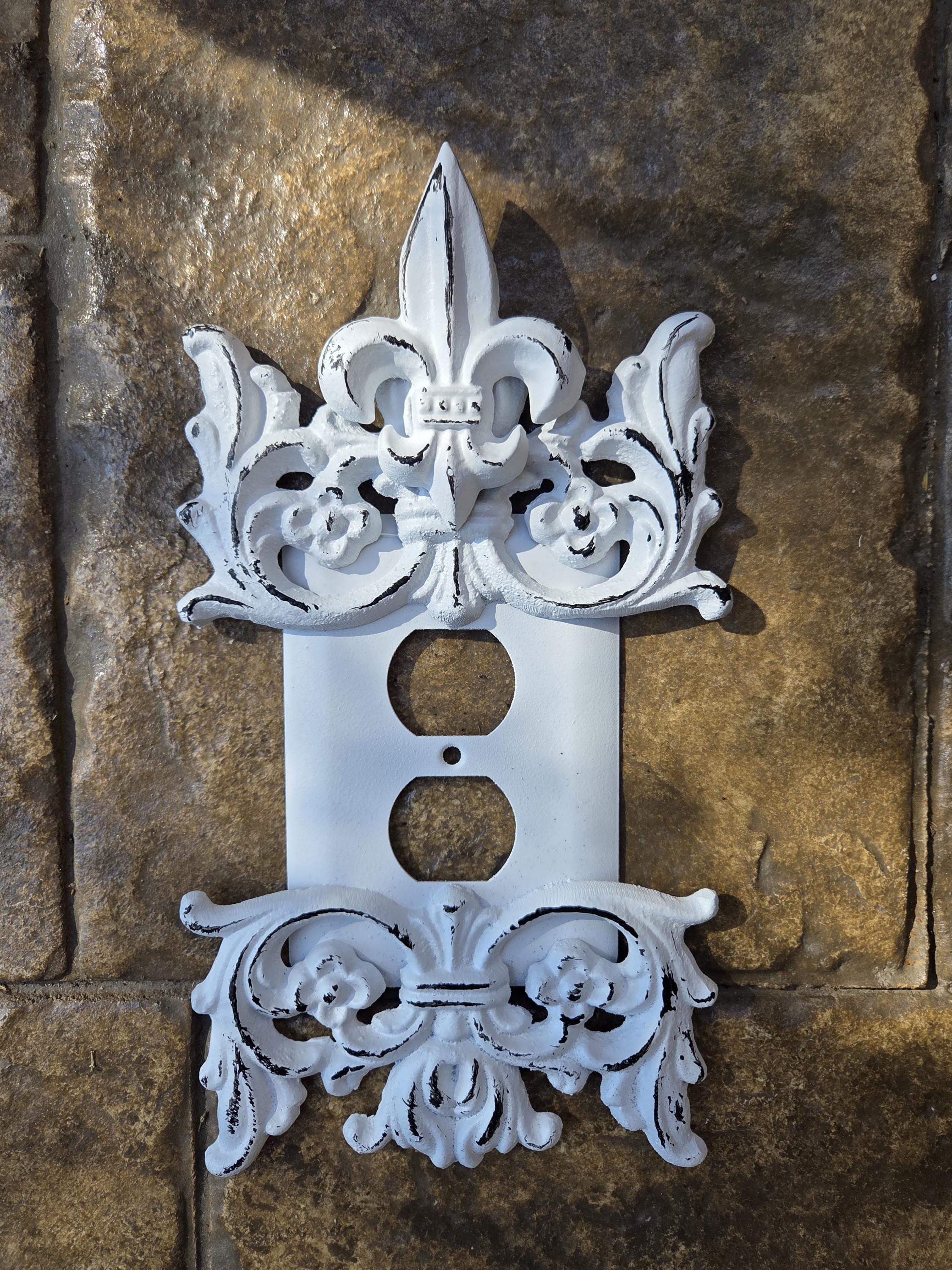 Metal, Outlet Cover Fleur De Lis Plate - PICK YOUR COLOR - Outlet Cover ...