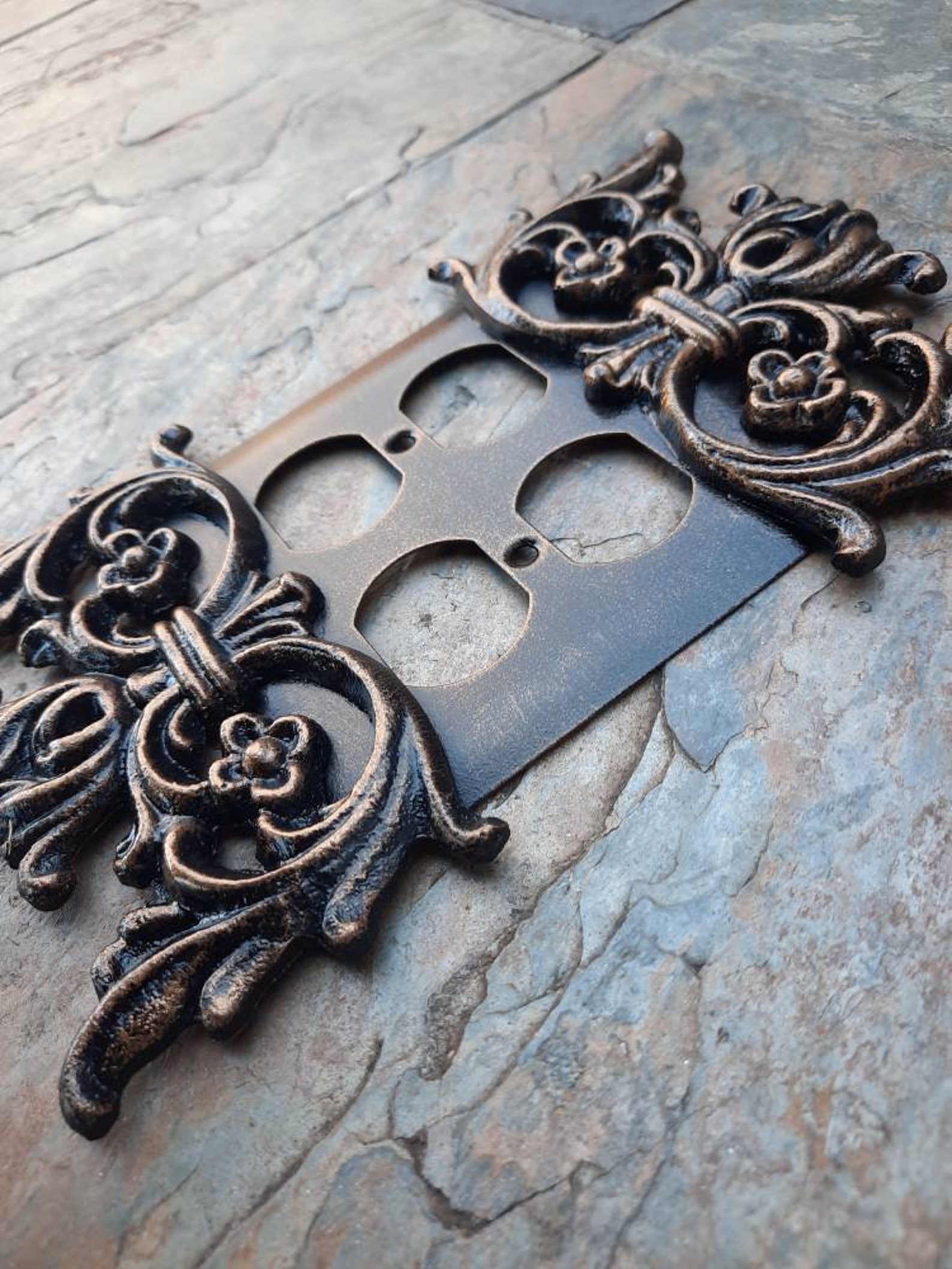 Metal Double Outlet Plate | PICK YOUR COLOR | Switch Plate | Plug ...