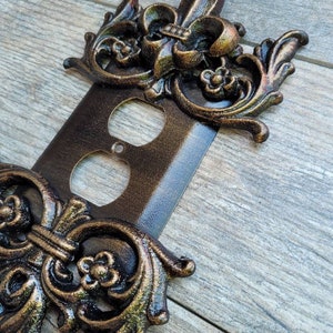 Metal Outlet Cover Fleur De Lis Plate - PICK YOUR COLOR - Original ...