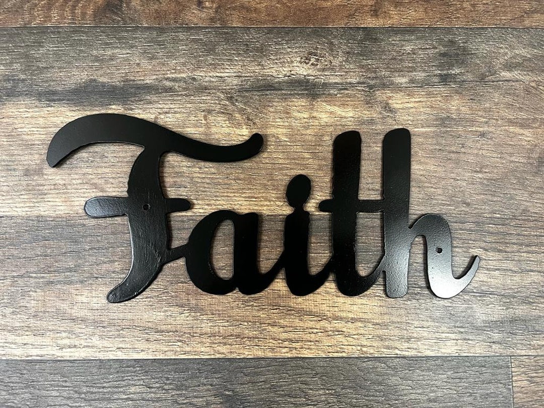 FAITH Sign | Christian Wall Decor | Rustic Metal Letters | Plasma Cut ...