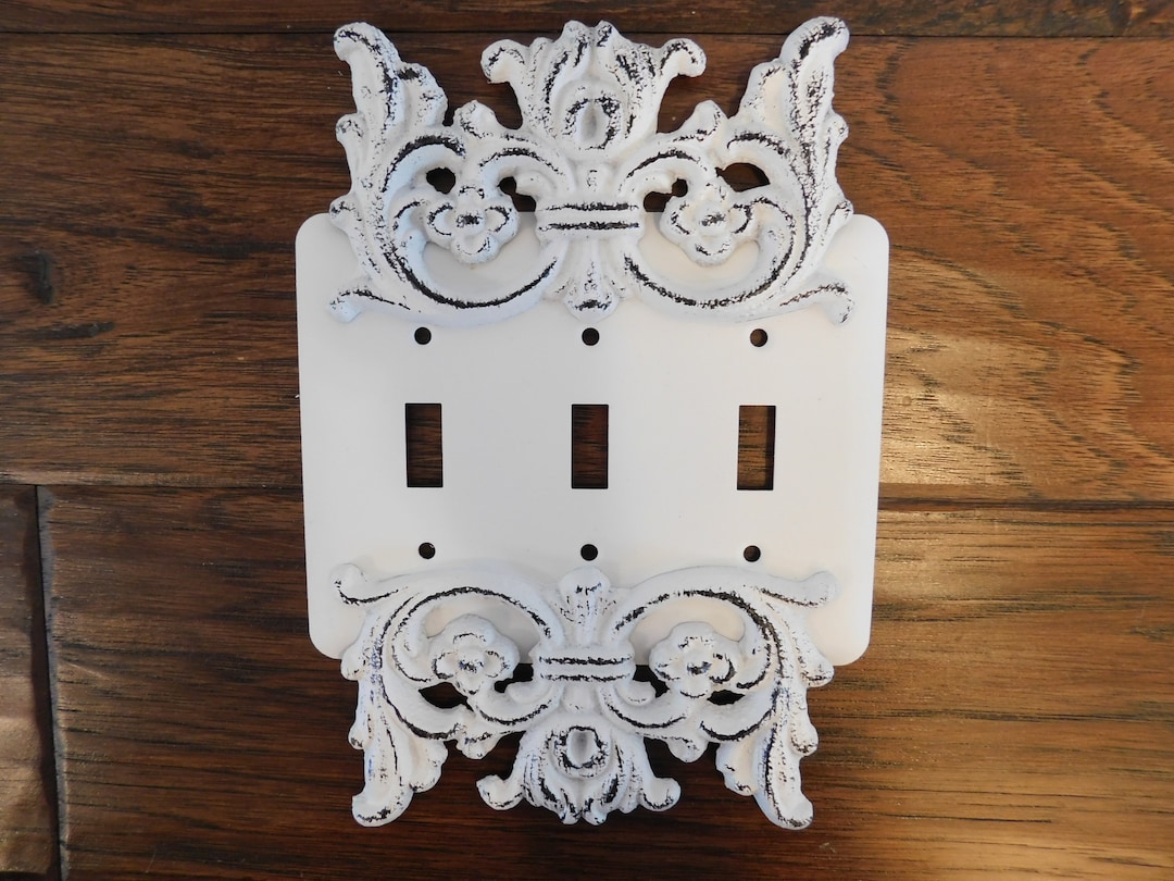 Triple Toggle Switch Plate | PICK YOUR COLOR | Shabby Chic | Three ...