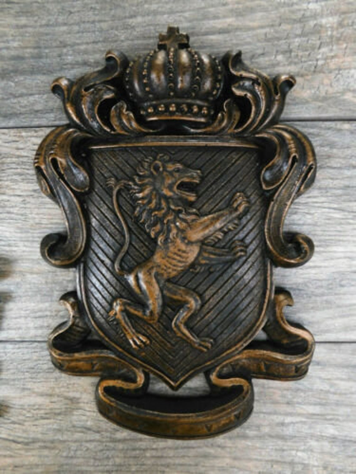 Lion Shield Wall Plaque - PICK YOUR COLOR - Coat of Arms Wall Decor ...