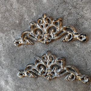 Two Cast Iron Scroll Toppers | PICK YOUR COLOR | Cabinet Hardware ...