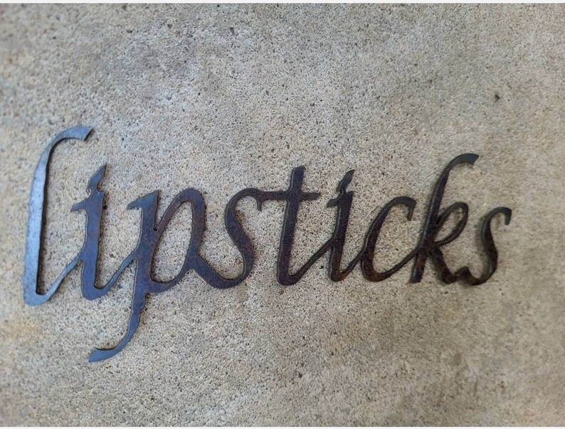 LIPSTICKS Metal Wall Art Word Quote | PICK Your COLOR | Craft Supplies ...