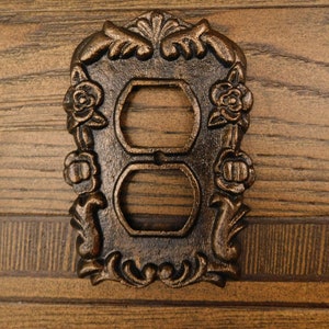 Ornate Outlet Plate Cover for Rustic Home Decor. PICK YOUR COLOR. Plug ...
