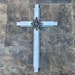 Large Silver Iron Wall Cross. Handmade and Hand Painted. 36 Inches Tall ...