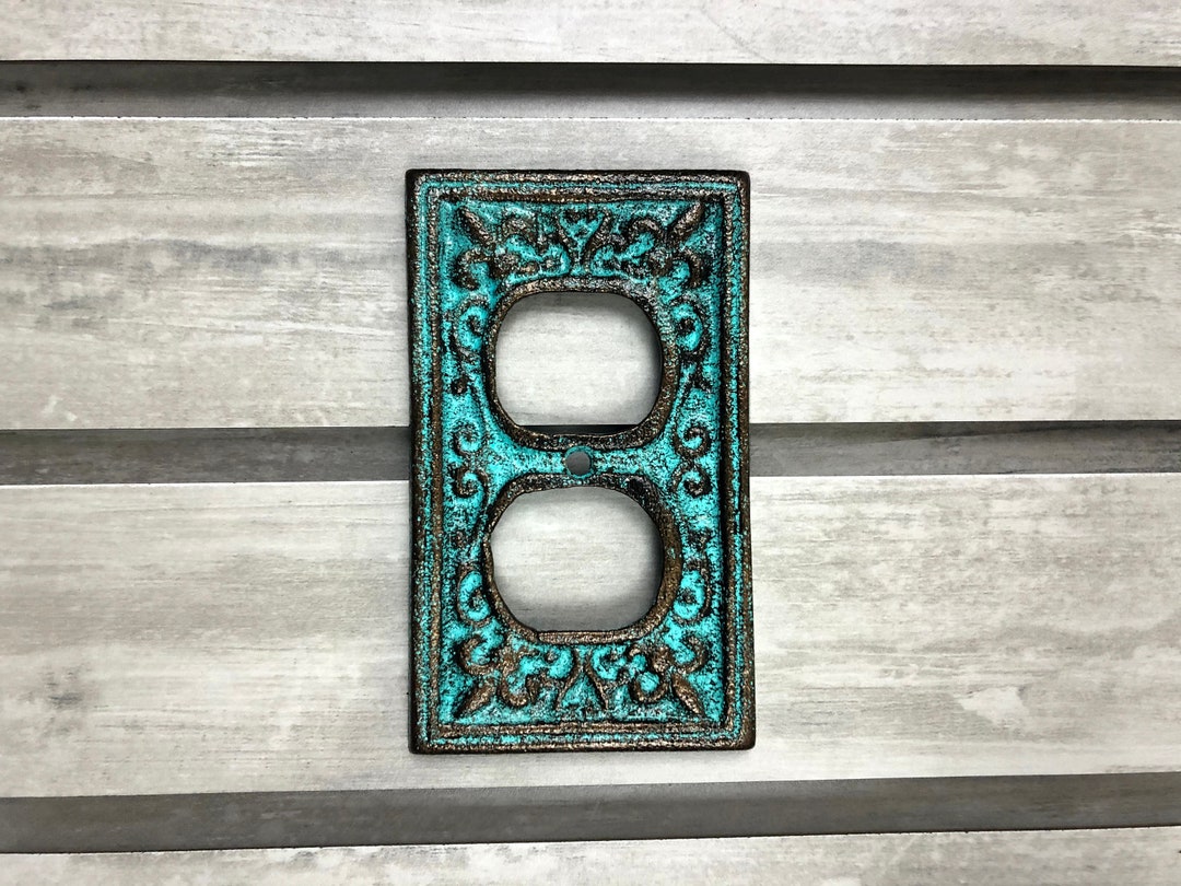 Metal Outlet Cover Plate | PICK YOUR COLOR | Cast Iron Plug Cover ...