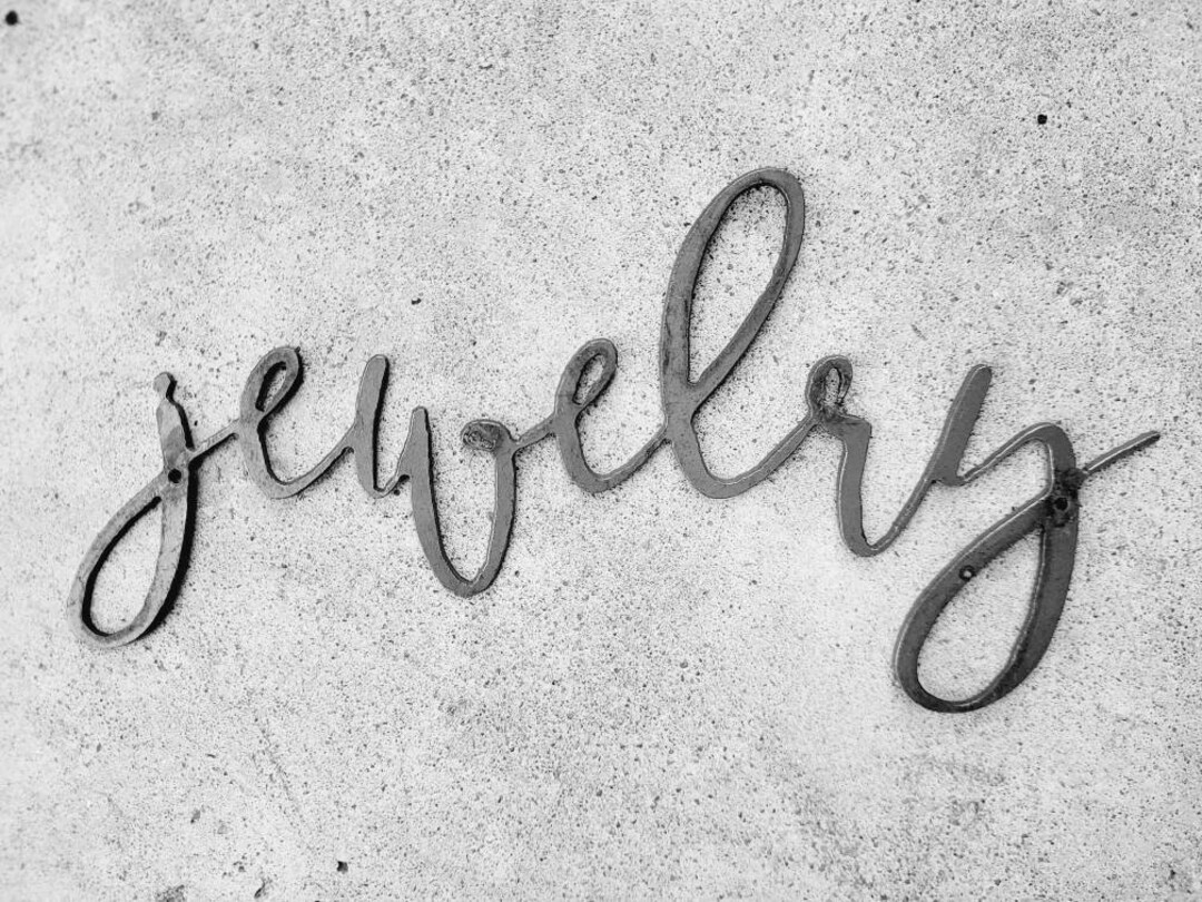 JEWELRY Metal Sign Organization Wall Art Decor | PICK Your COLOR ...