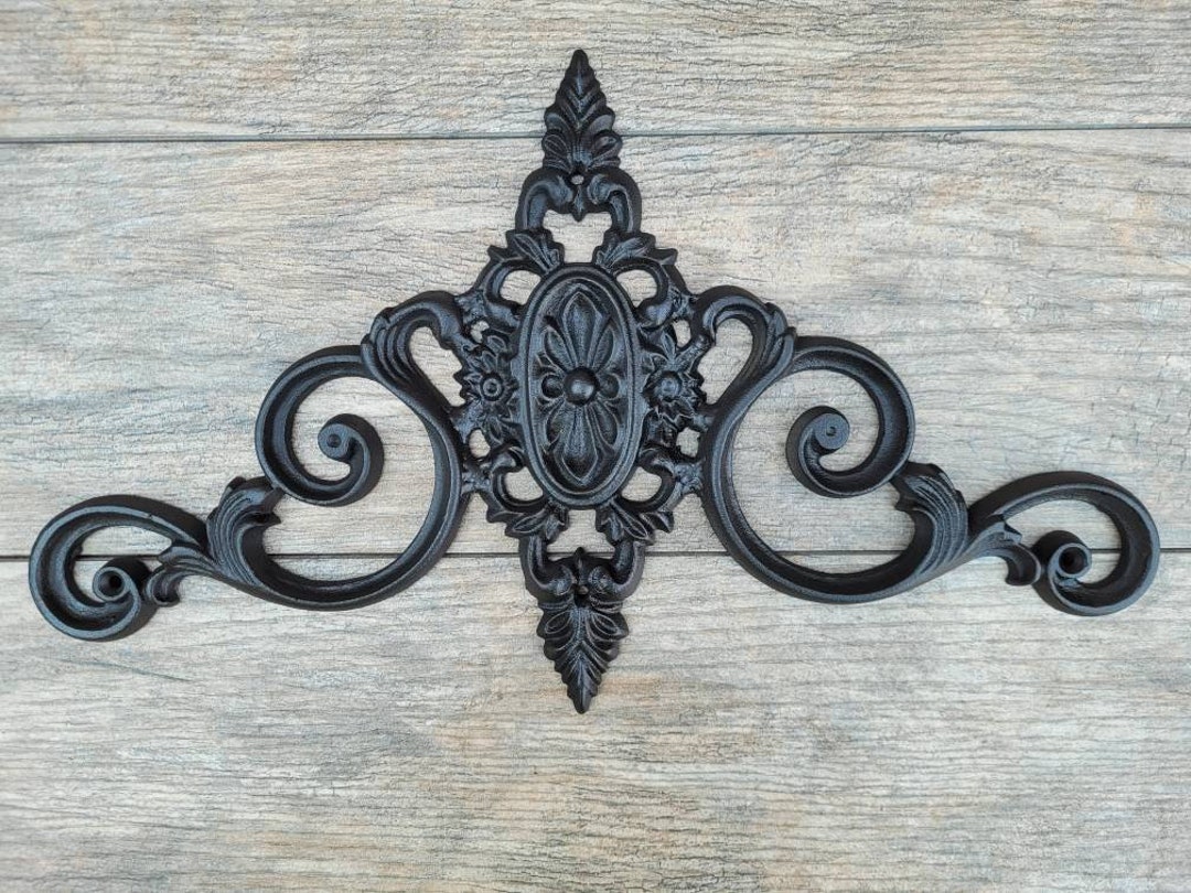 Cast Iron Topper | PICK YOUR COLOR | Pediment | Wall Plaque | Tuscan ...