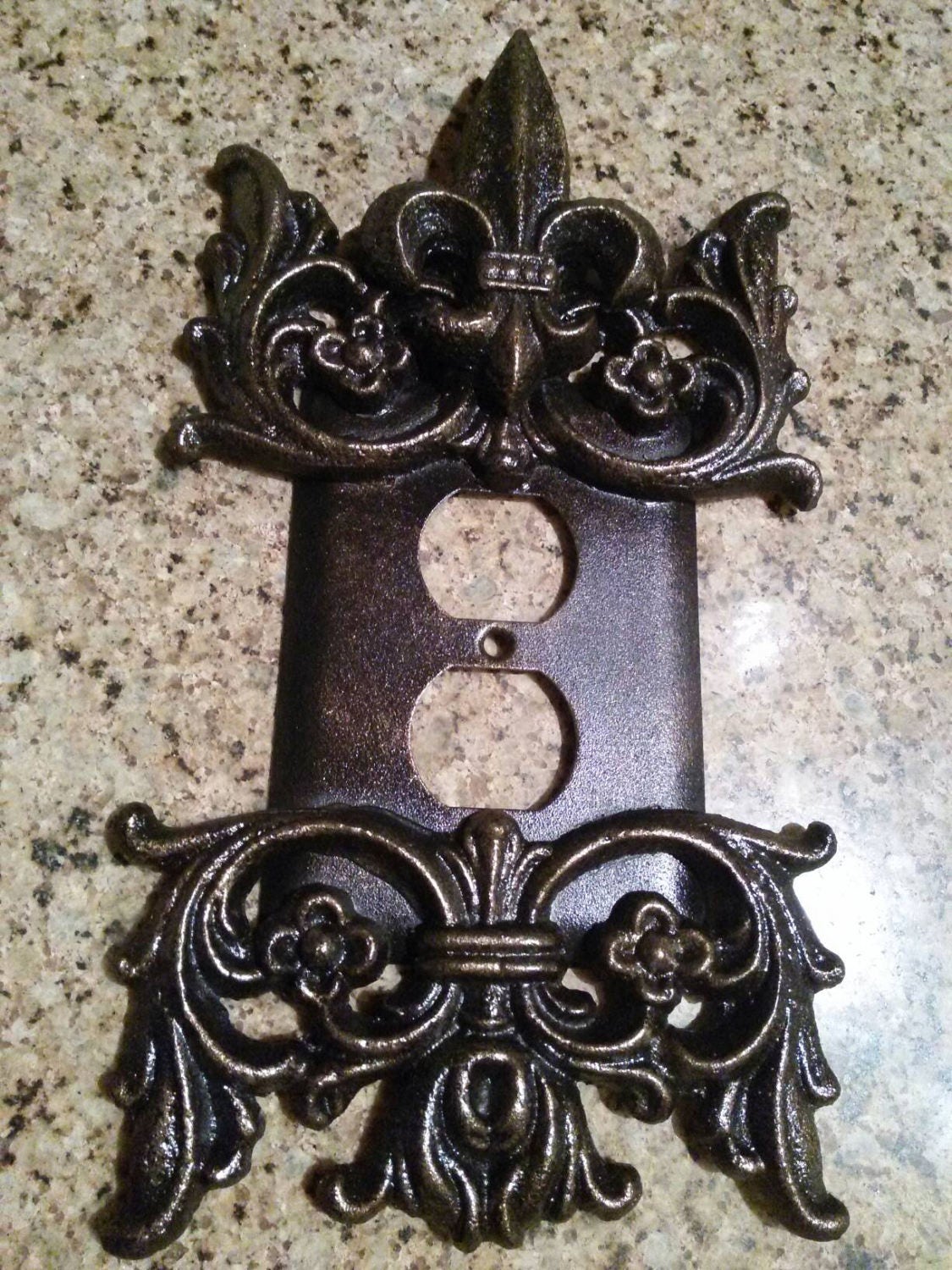Metal Outlet Cover Fleur De Lis Plate - PICK YOUR COLOR - Original ...
