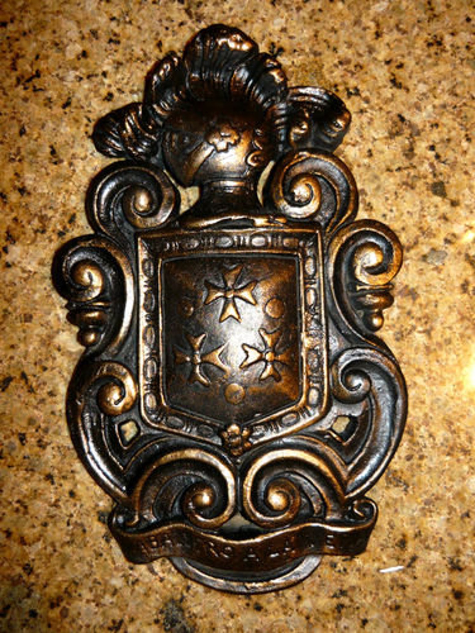 Shield Wall Plaque With Knight Helmet Top With Crosses. PICK YOUR COLOR ...