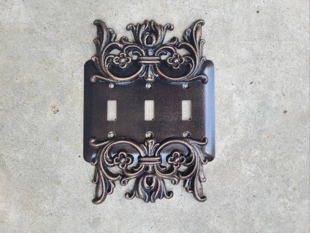 Metal Triple Light Switchplate - PICK YOUR COLOR - Old World, Light ...