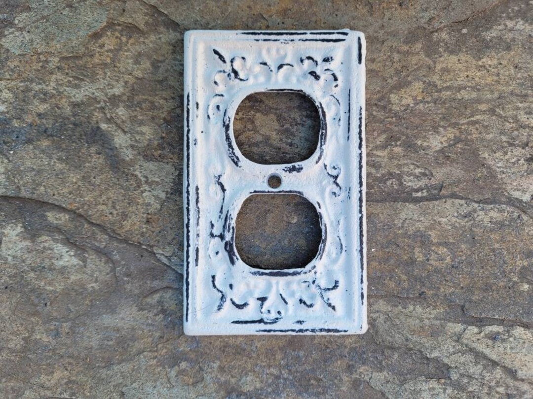 Metal Outlet Cover Plate | PICK YOUR COLOR | Cast Iron Plug Cover ...