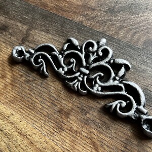 TWO Cast Iron Scroll Toppers | PICK Your COLOR | Cabinet Hardware ...