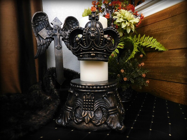 Crown Large Candle Pin for Pillar Candles Rustic Home Decor | Etsy