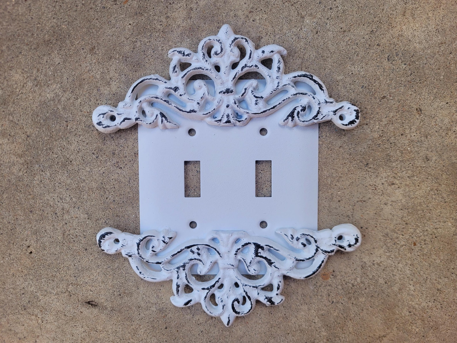Double Toggle Light Switch Plate Cover | PICK YOUR COLOR | Shabby Chic ...