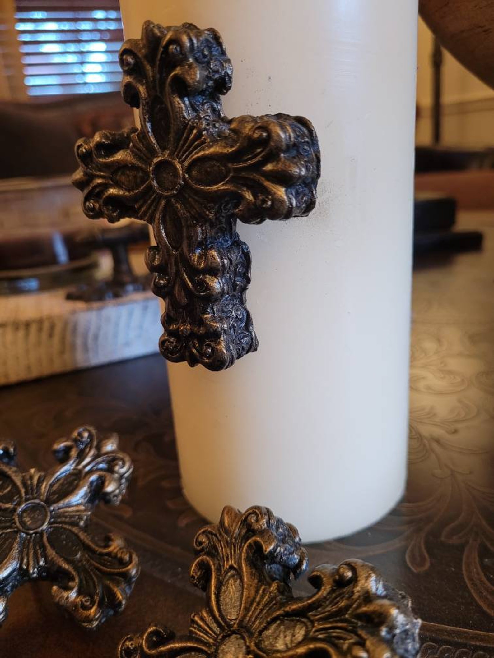 Set of 3 Cross Candle Pins for Pillar Candles. PICK YOUR COLOR. Crosses ...