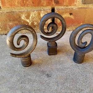 THREE Contemporary Modern Swirl Spear Finials Trio | Fence Decor | PICK ...