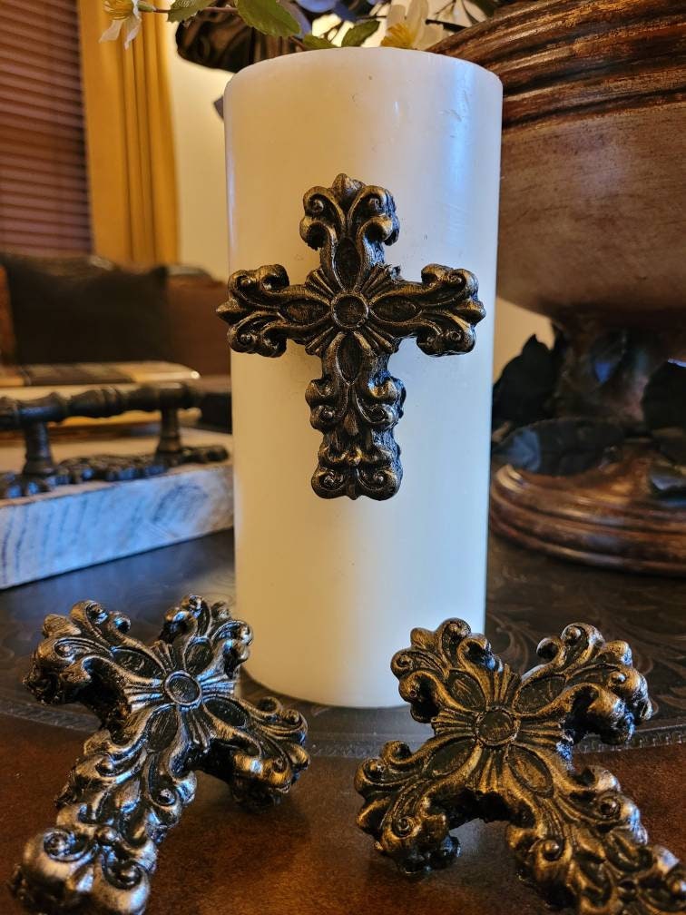 Set of 3 Cross Candle Pins for Pillar Candles. PICK YOUR COLOR. Crosses ...