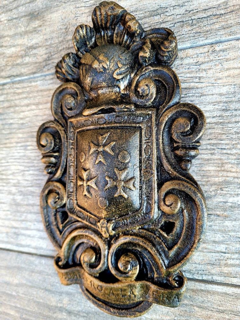 Shield Wall Plaque With Knight Helmet Top With Crosses. Royal | Etsy