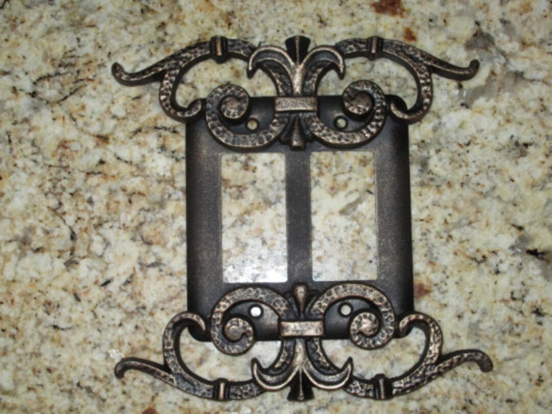 Metal Double Rocker Switch Plate Cover | PICK YOUR COLOR | Two Toggle ...