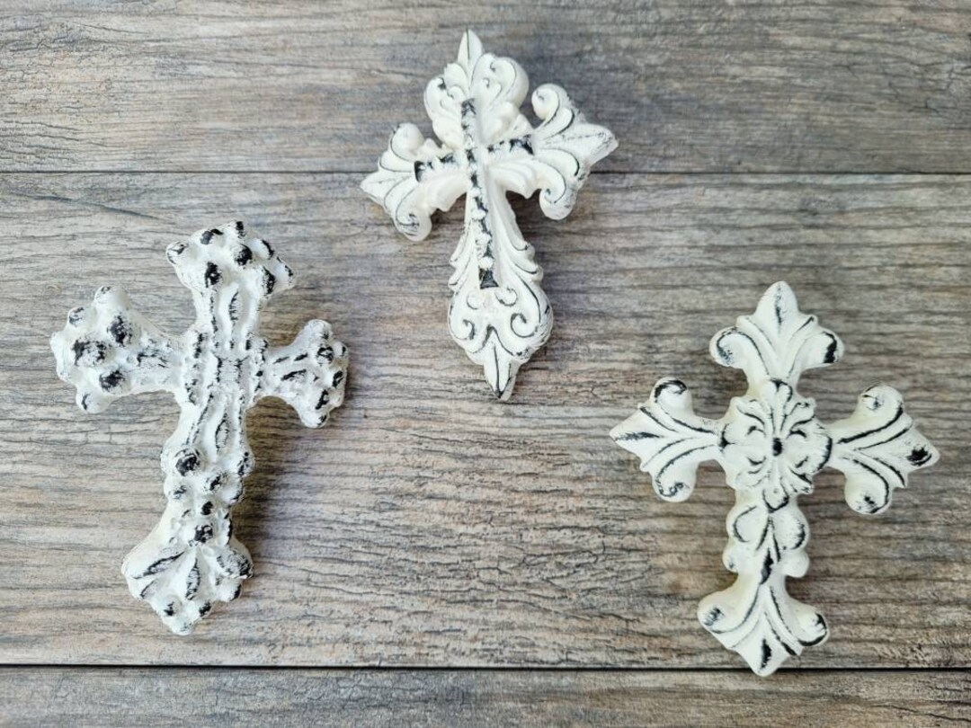 THREE Cross Candle Pins | PICK Your COLOR | Set of 3 Crosses for Pillar ...