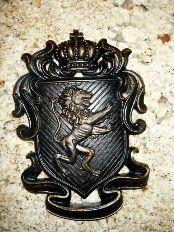 Lion Shield Wall Plaque Pick Your Color Coat of Arms Wall | Etsy