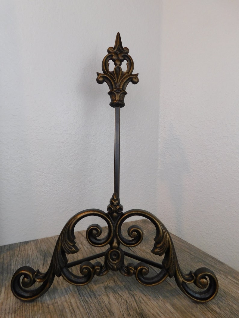 Heavy Fancy Iron Scroll Easel | PICK YOUR COLOR | Fleur De Lis | Crown ...