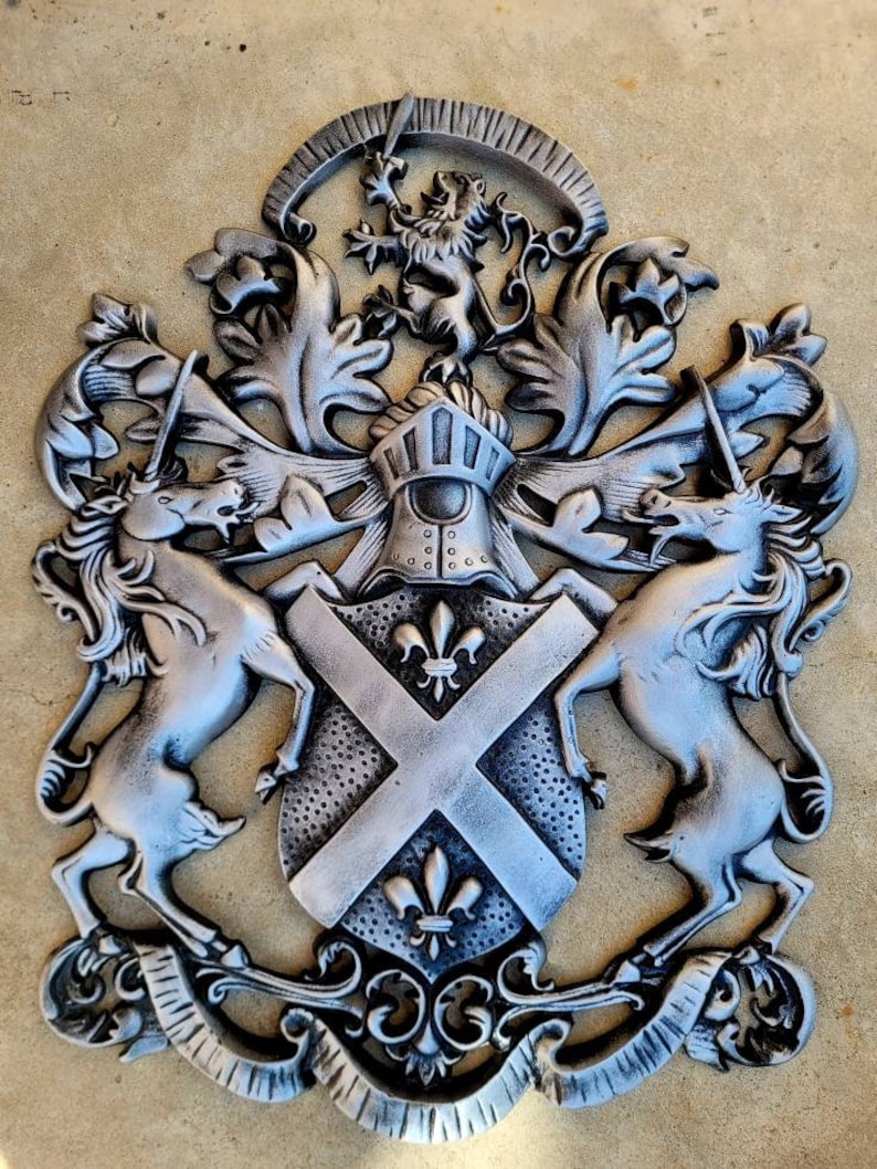Coat of Arms Wall Plaque Family Crest Design Heraldry | PICK YOUR COLOR ...
