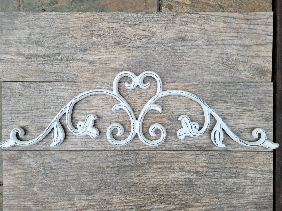 Cast Iron Topper | PICK YOUR COLOR | Pediment | Wall Plaque | Shabby ...